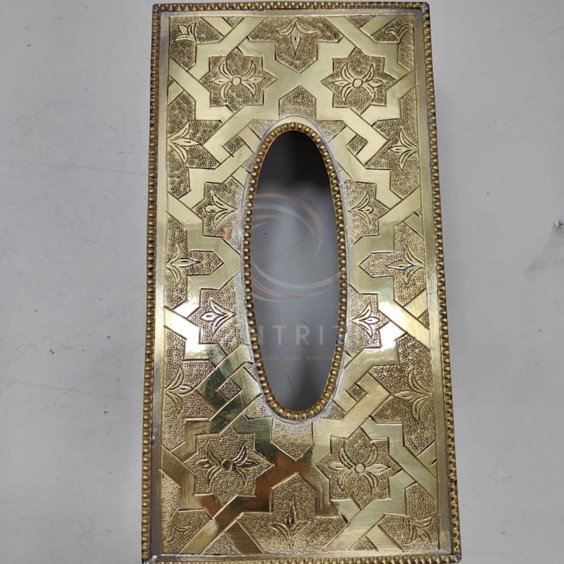 Handcrafted Moroccan Brass Tissue Box Cover Elegant Geometric Design ...