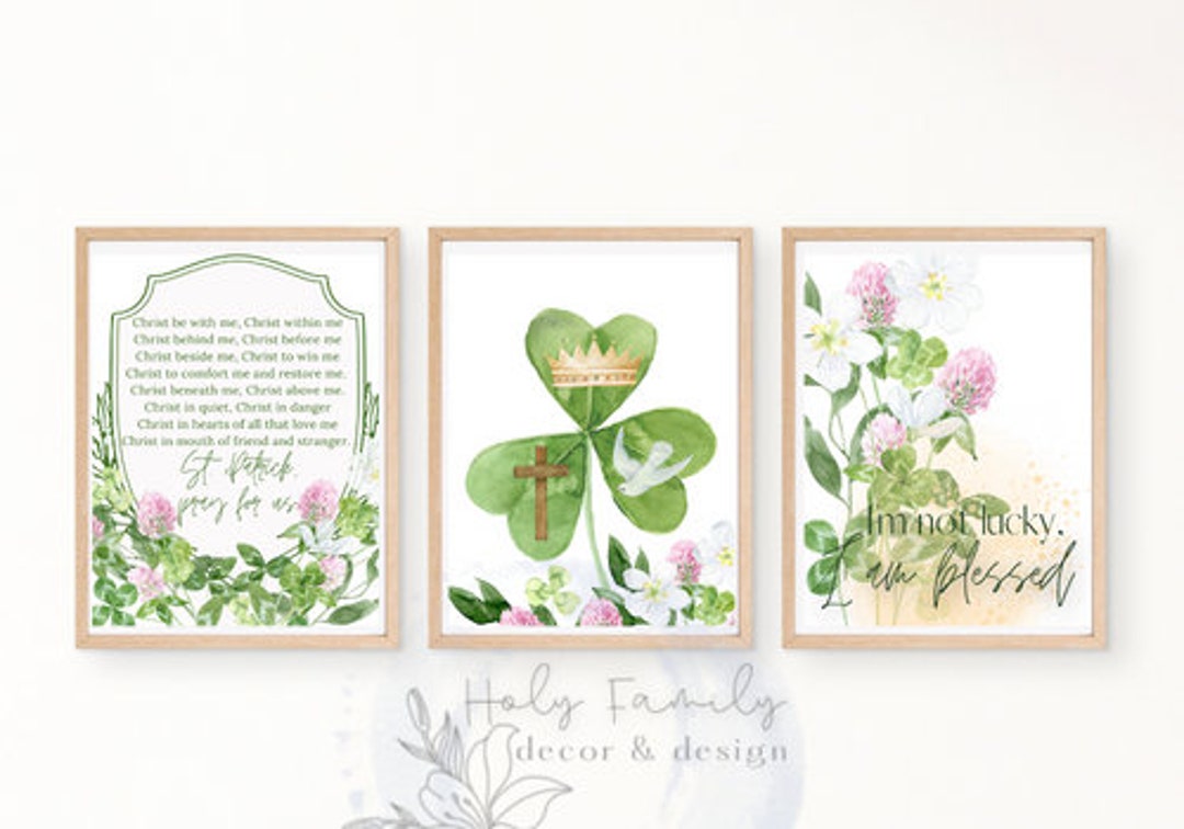St. Patrick Trio_st. Patrick Breastplate Prayer_trinity Shamrock_lucky ...