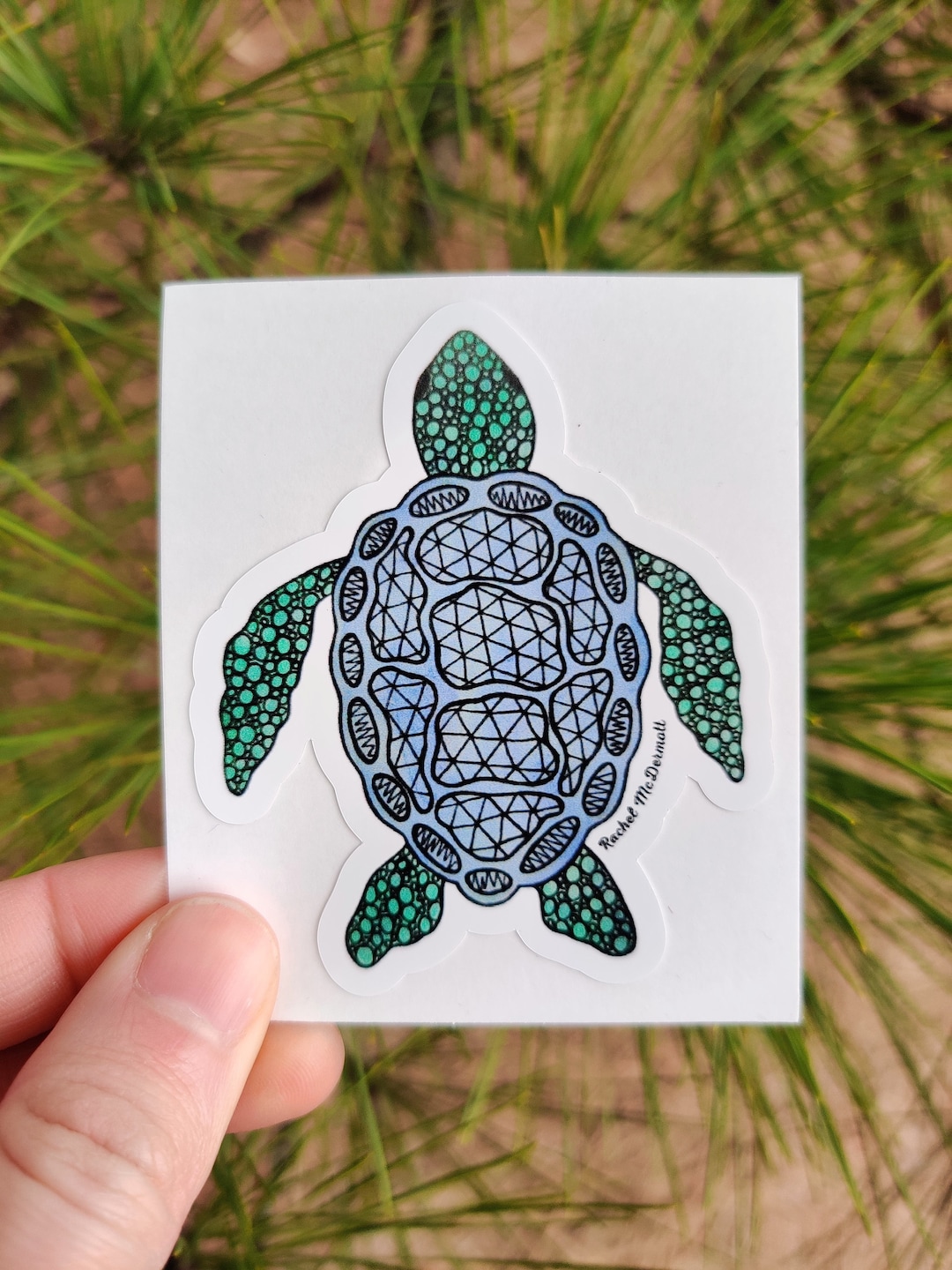 Vinyl Sea Turtle Sticker From Watercolor & Ink Artwork - 3-inch - Etsy