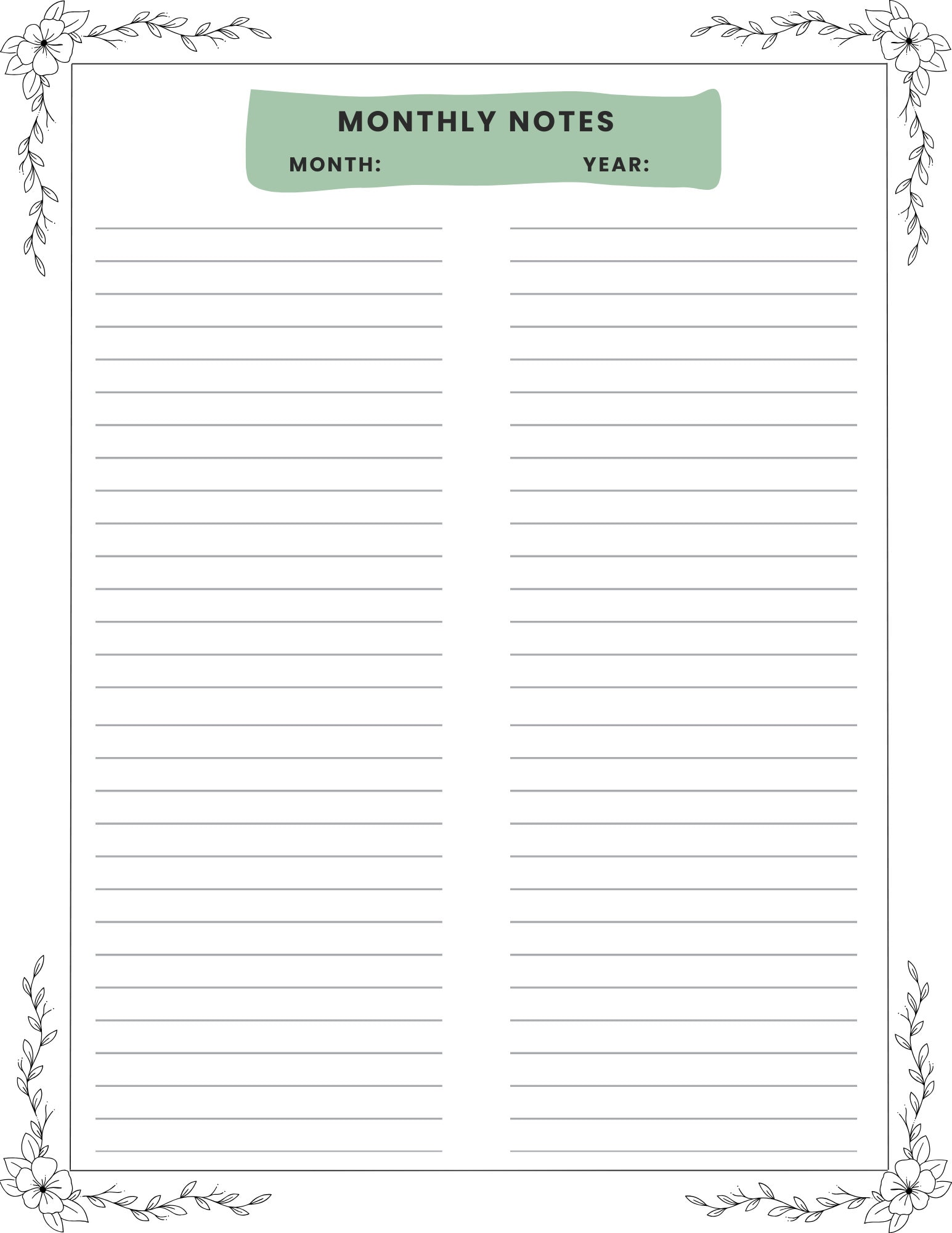 Undated Weekly Monthly Printable Planner for Disc DIY - Etsy