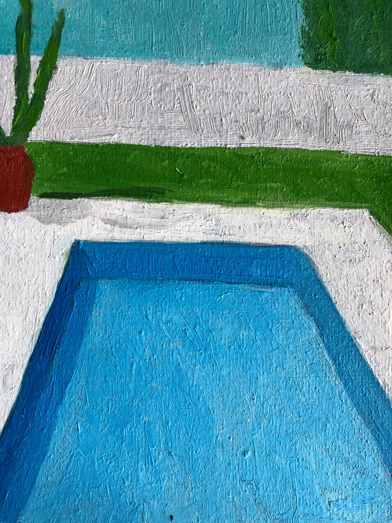 Pool Painting Original Oil Painting Swimming Pool Painting Pool Art ...