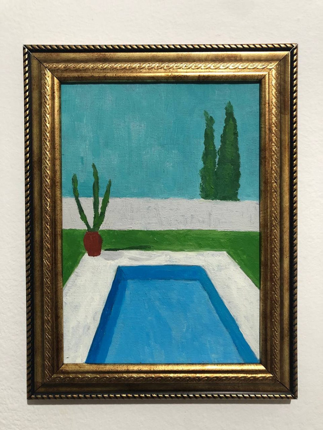 Pool Painting Original Oil Painting Swimming Pool Painting Pool Art ...