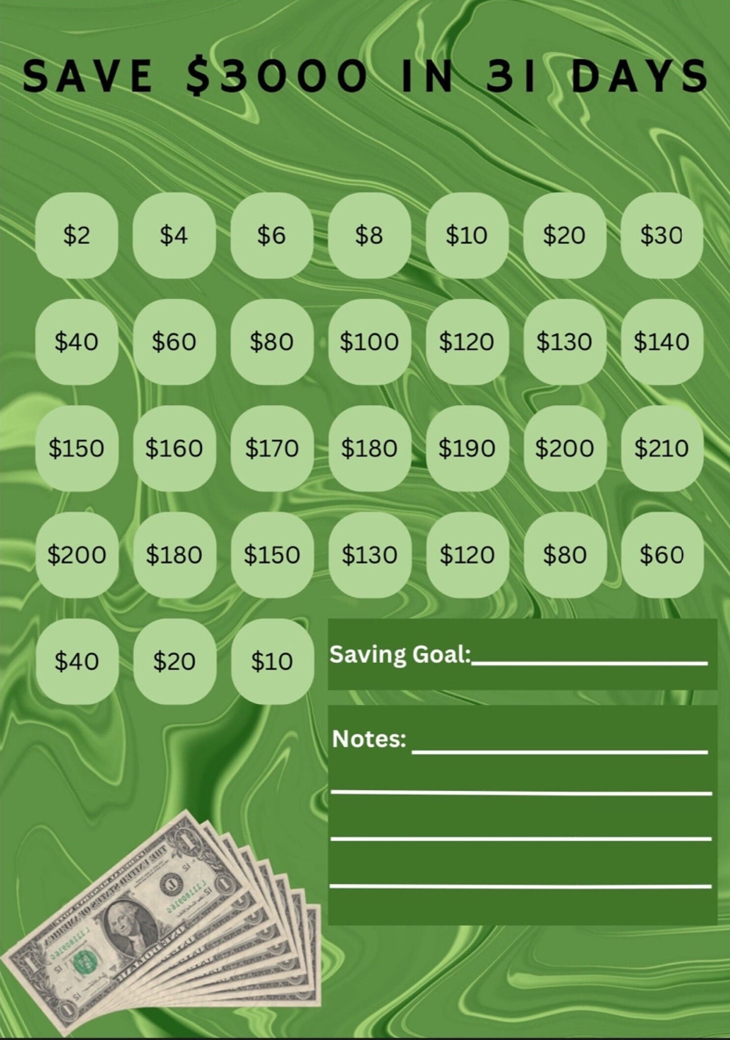 Save 3000 in a Month,money Challenge, Saving Challenge,saving Money ...