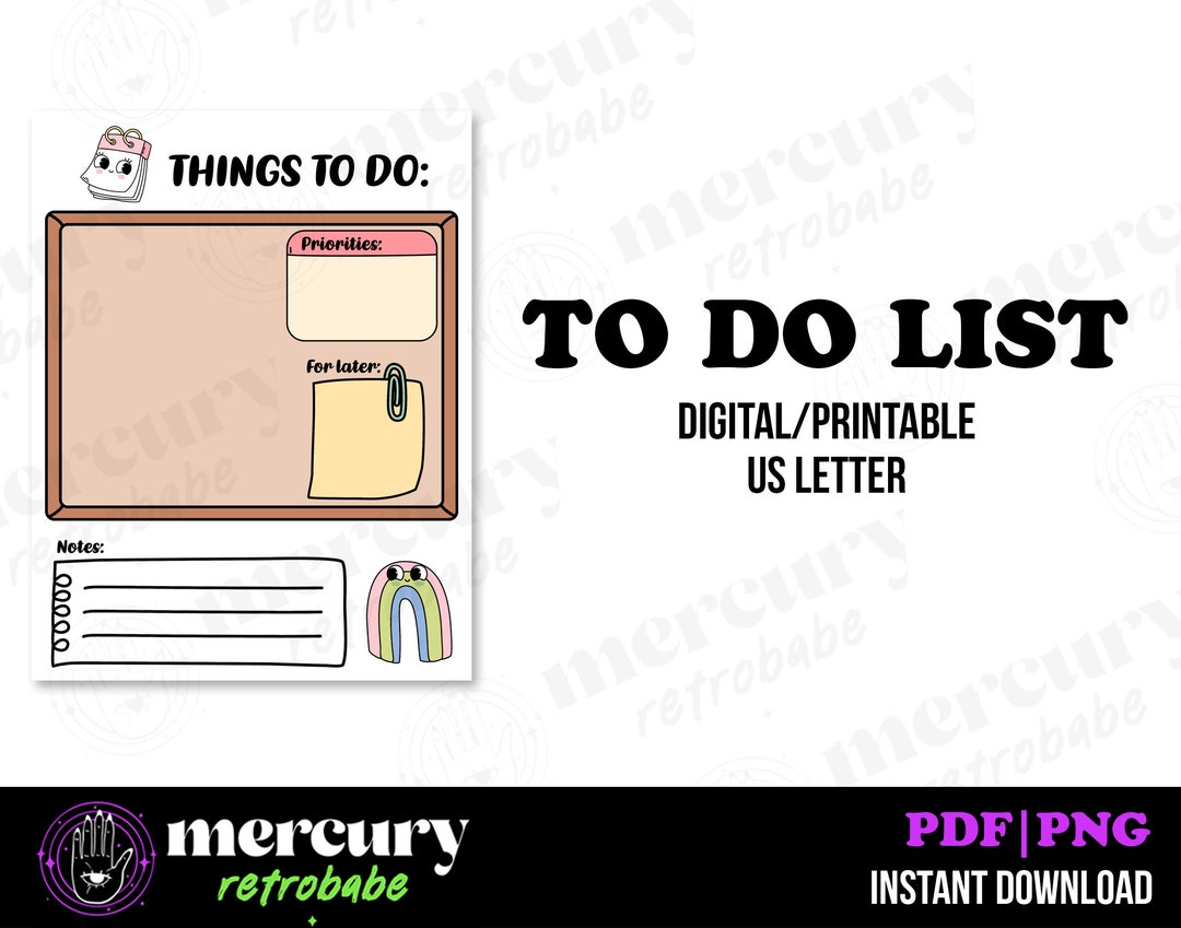 Cute to Do List Printable Simple Tasks List Template - Etsy