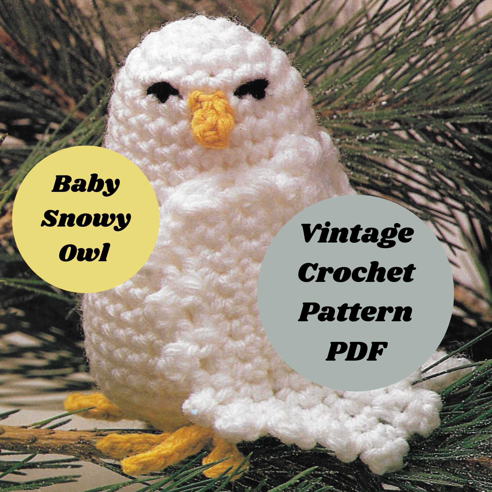 Baby Snowy Owl Vintage Crochet Pattern PDF, Downloadable Printable ...