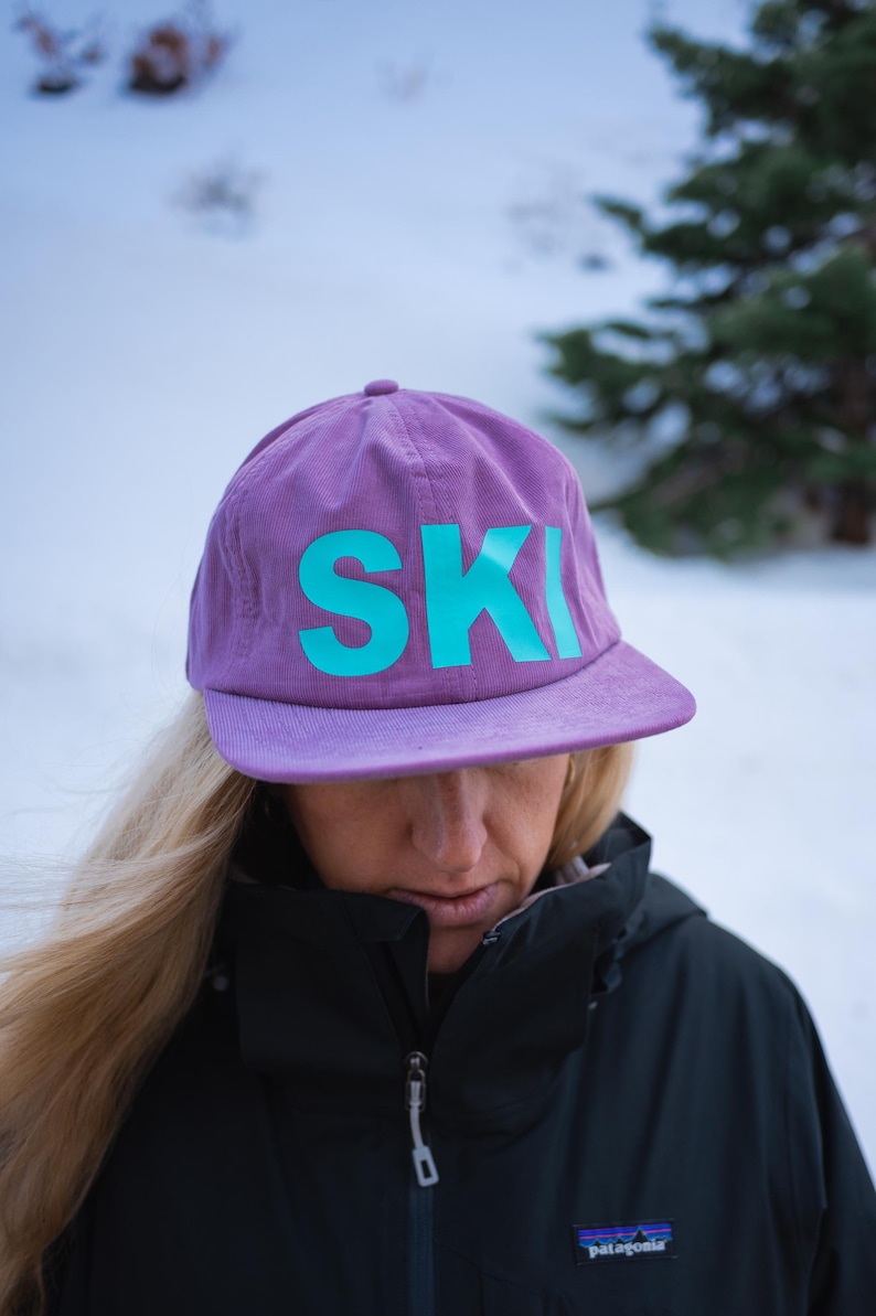 Neon Corderoy Hat With SKI Screen Print| Bright Skiing Cap | Vibrant ...
