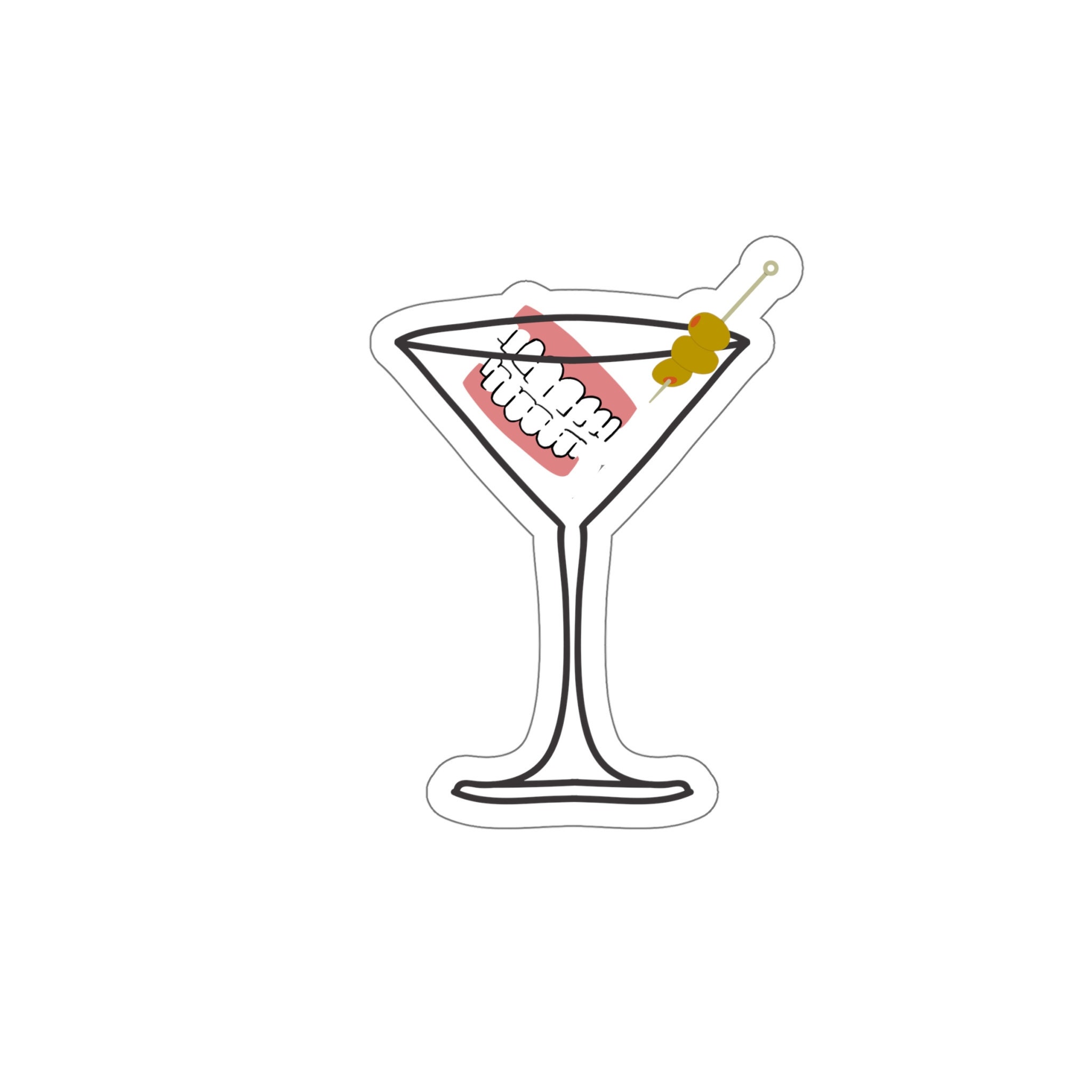 Dirty Martini With Dentures Sticker Funny Cocktail Decal Dental Humor ...