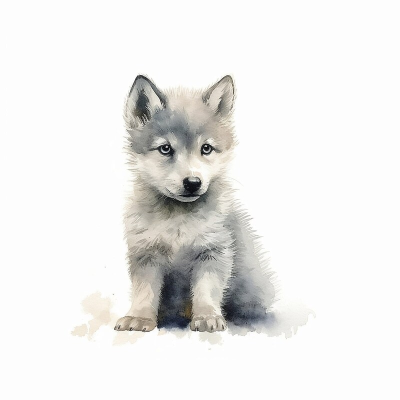 Baby Wolf Drawings - Etsy