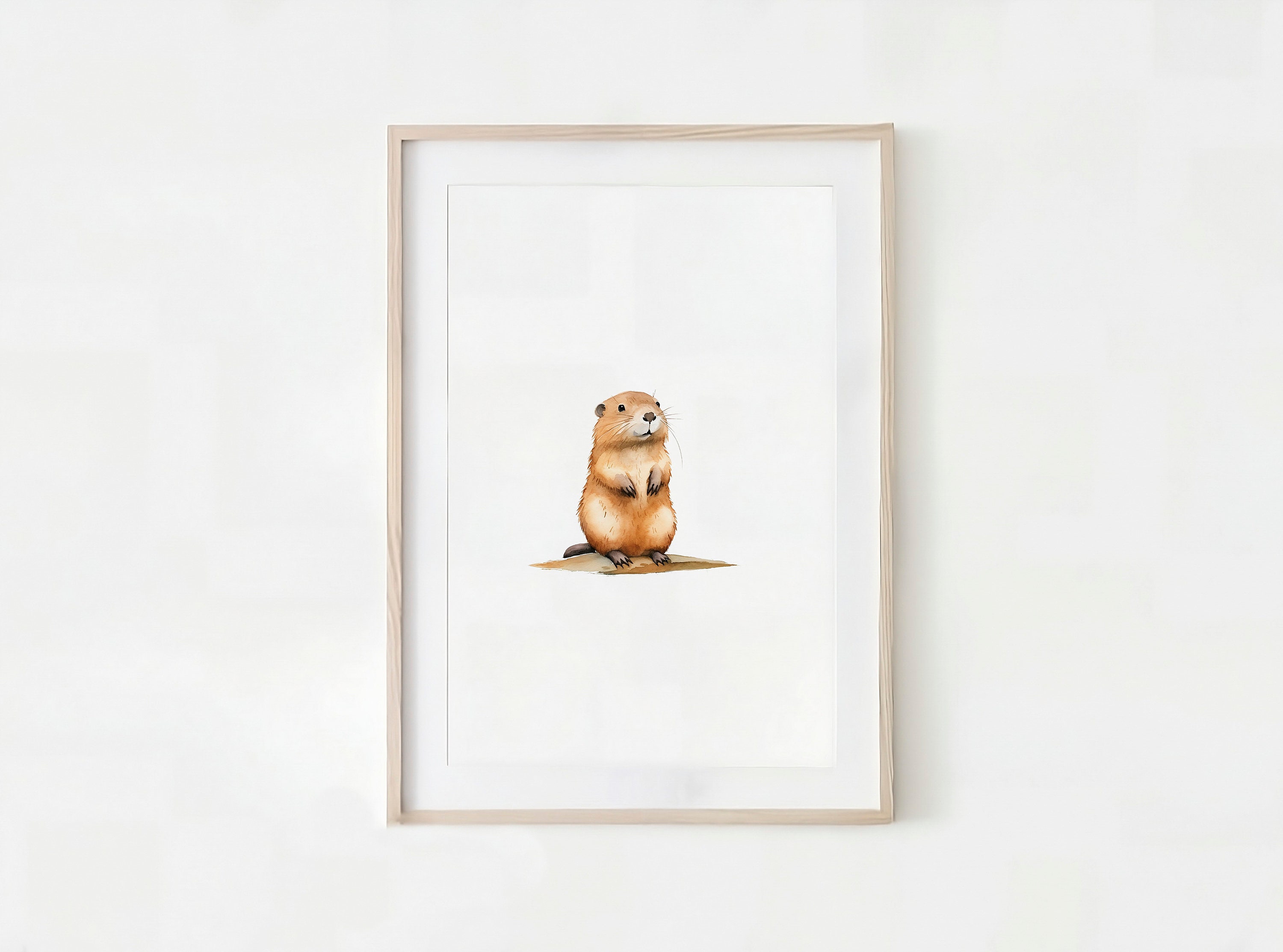 Beaver Nursery Decor,neutral Baby Room, Forest Theme Art,minimal ...