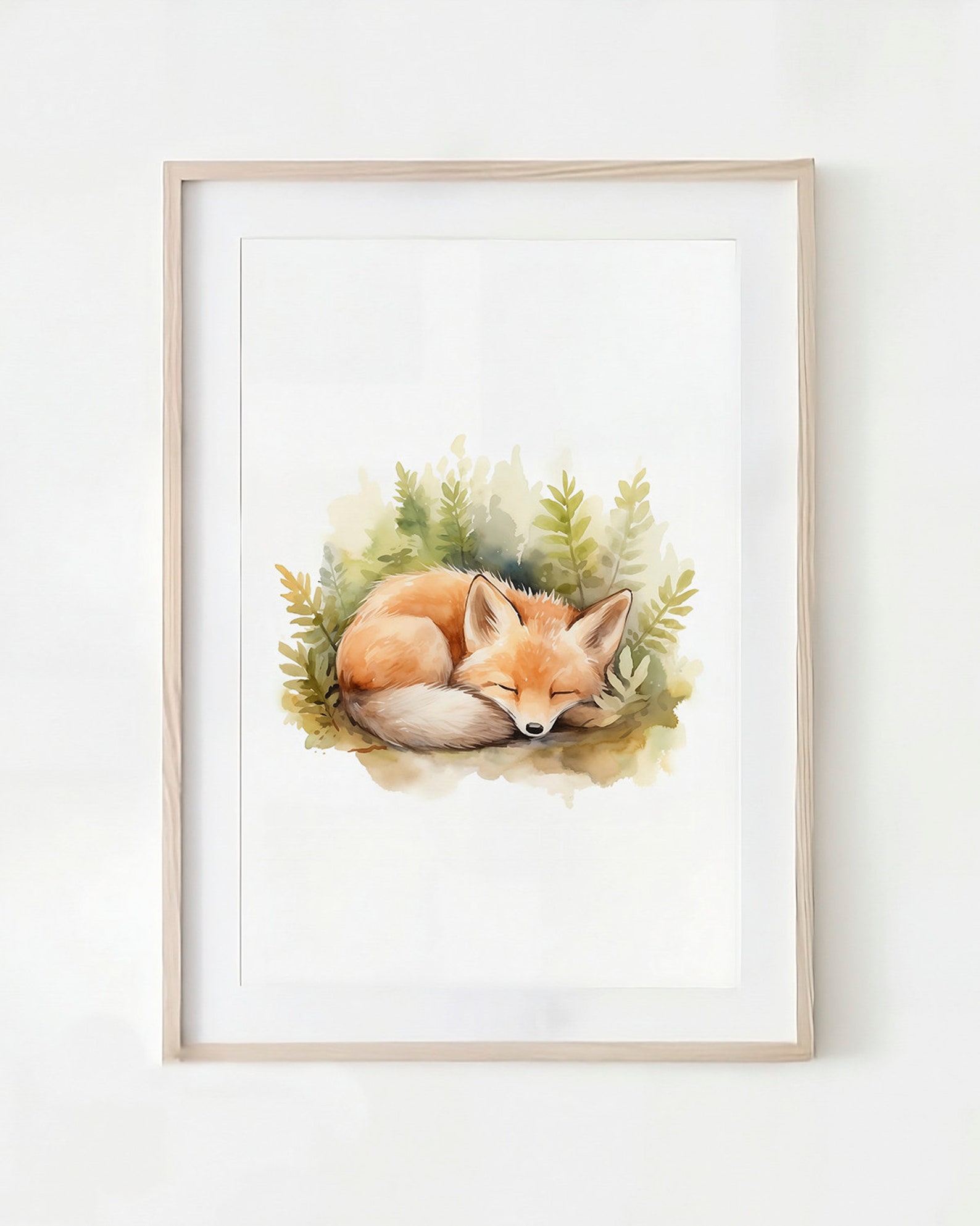 Fox Sleeping Watercolor Painting,good Night Kids Art,digital Download ...