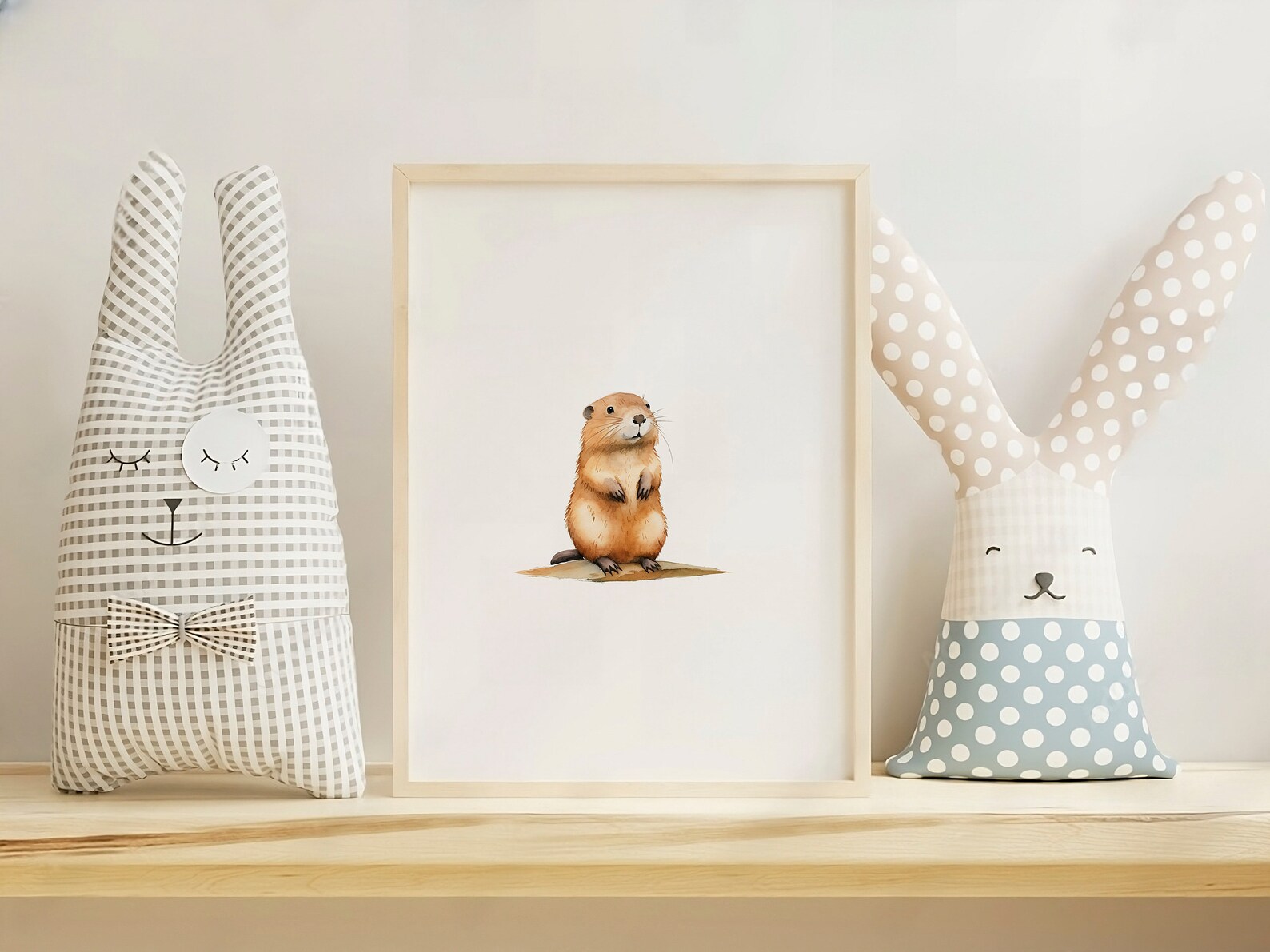 Beaver Nursery Decor,neutral Baby Room, Forest Theme Art,minimal ...