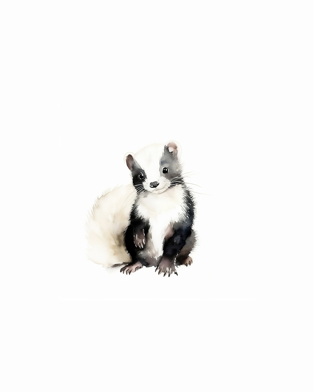 Skunk Watercolor Nursery Art,neutral Children's Room Decor,forest ...