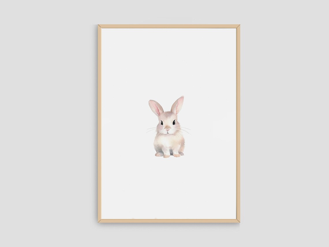 Bunny Rabbit Watercolor Painting,woodland Forest Animal,neutral ...