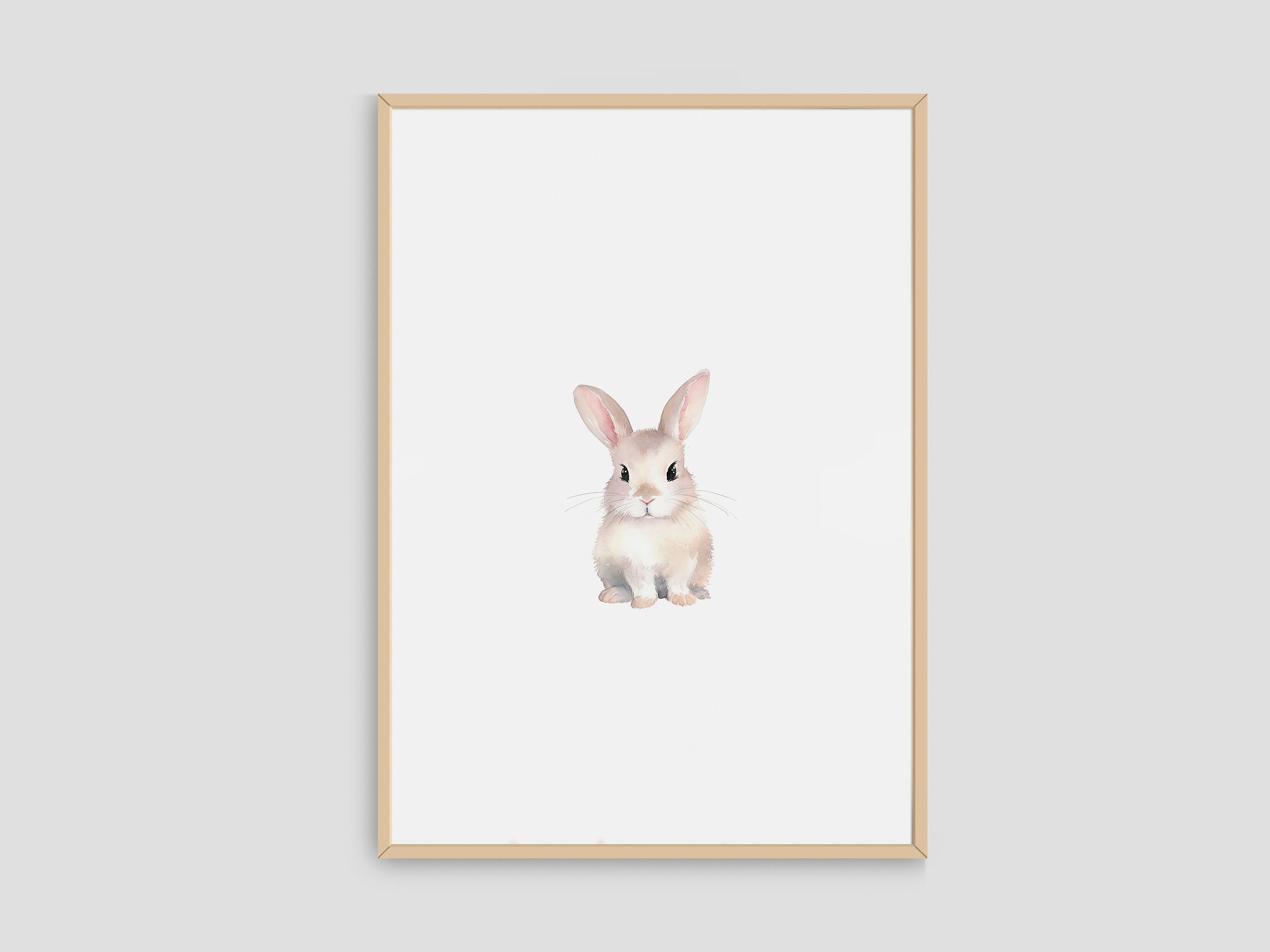 Bunny Rabbit Watercolor Painting,woodland Forest Animal,neutral ...