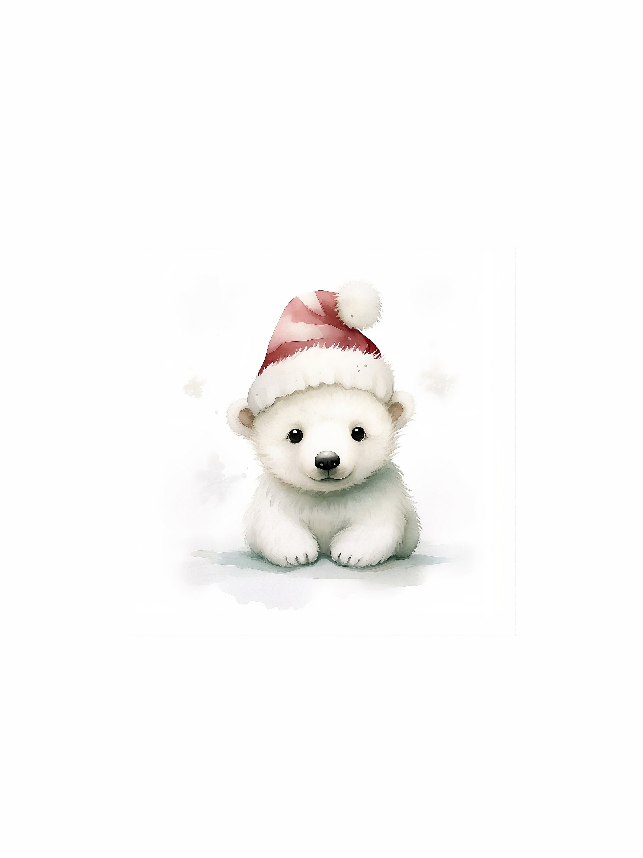 Holiday Season Polar Bear in Santa Hatwinter Decorfestive - Etsy UK