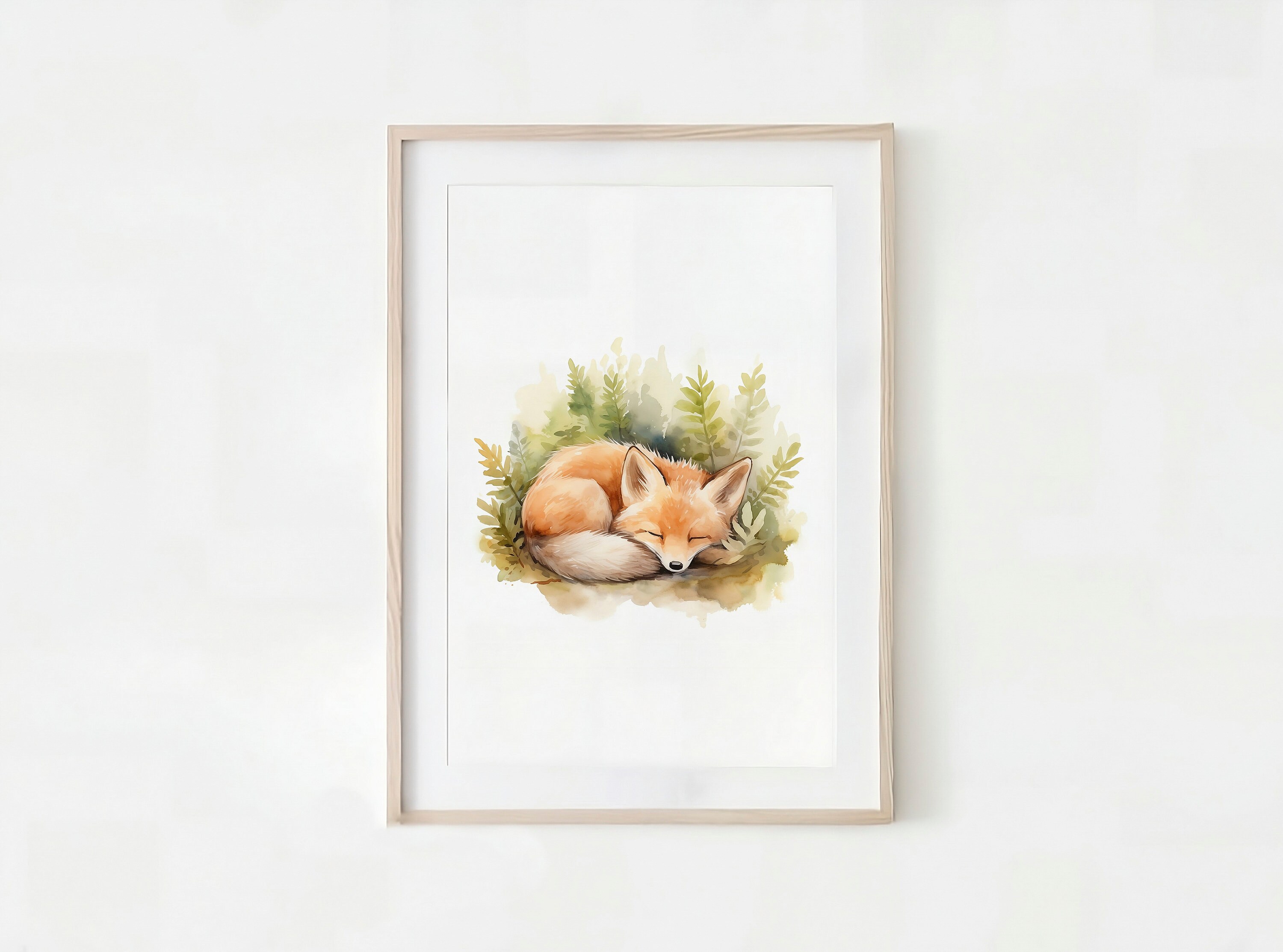 Fox Sleeping Watercolor Painting,good Night Kids Art,digital Download ...