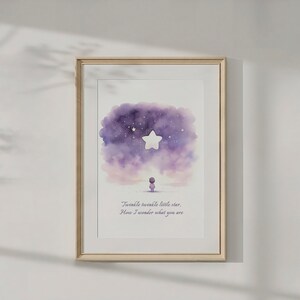 Twinkle Little Star Watercolor Art,painting With Lyrics,sky and Child ...