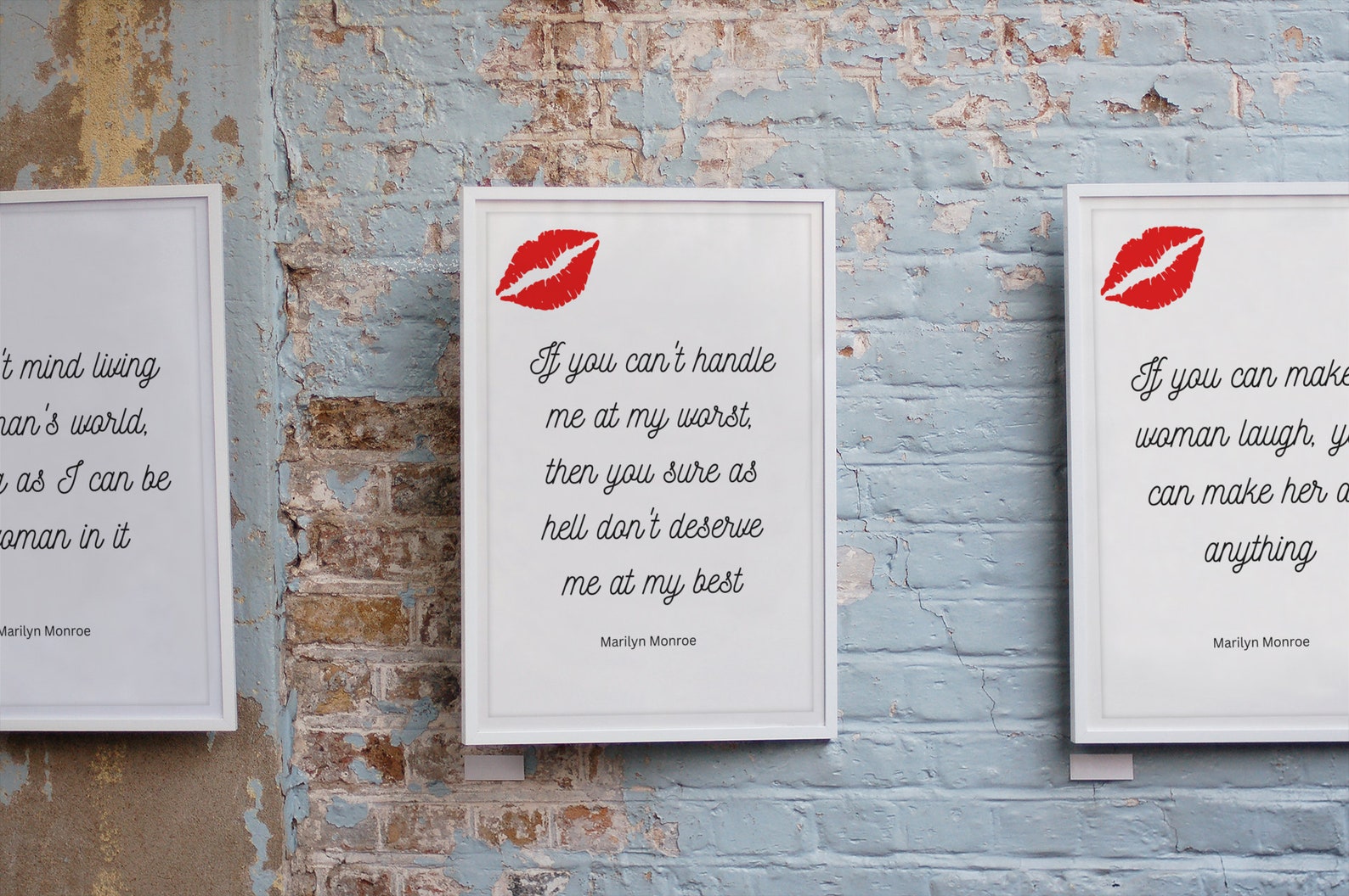 A4 Printable Trio of Marilyn Monroe Quotes Wall Art, Hollywood Quotes ...