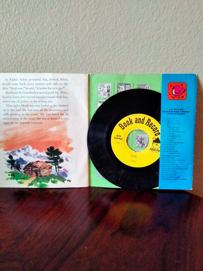 Heidi 1970 Book and Record by Peter Pan Records - Etsy