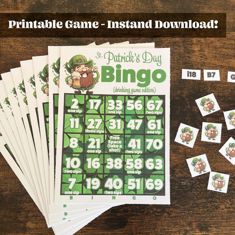 Printable St Patricks Day Game Instant Download 10 Unique Game Boards ...