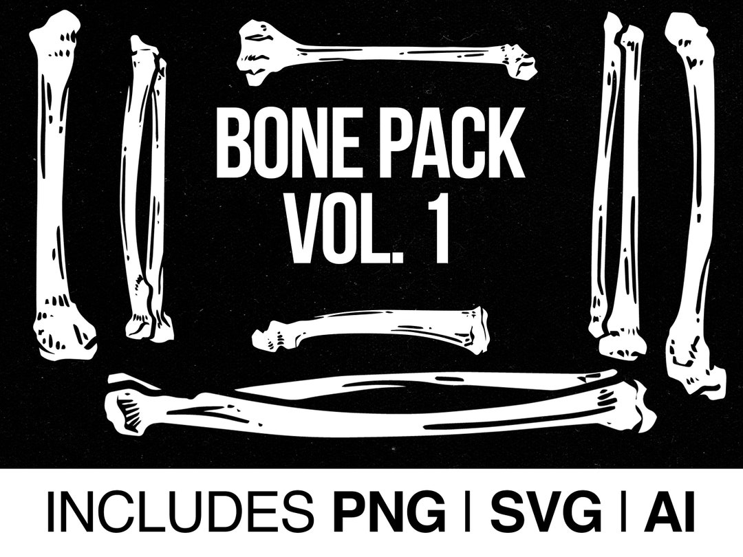 Bone Pack Vol.1 - Illustrated Bone Clipart Collection - PNG and Vector ...