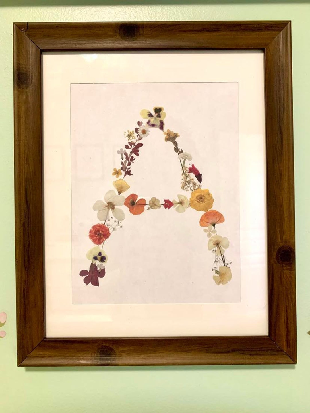 Pressed Flower Letter Art (print) - Nursery Name Art, Nursery Decor for ...