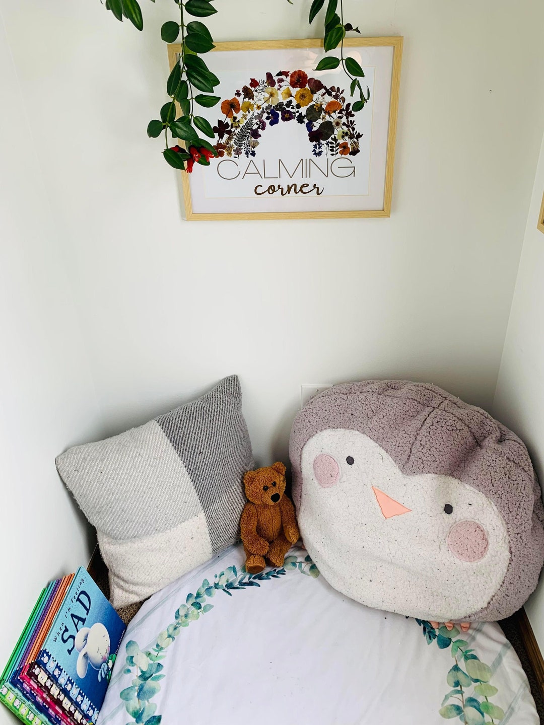 Pressed Flower Rainbow - Calming Corner (print) Decor for Baby Room or ...