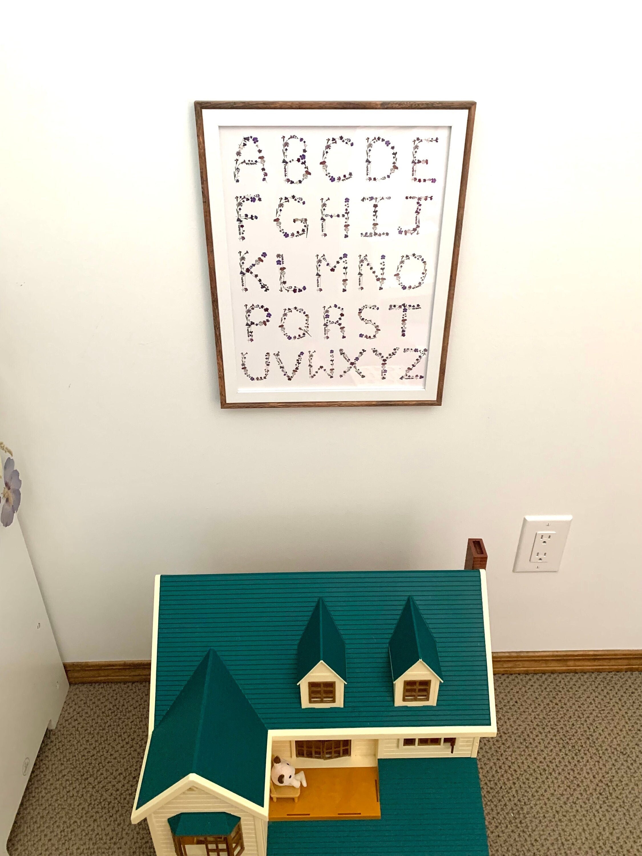 Pressed Flower Alphabet Poster print Decor for Baby Room or Playroom ...