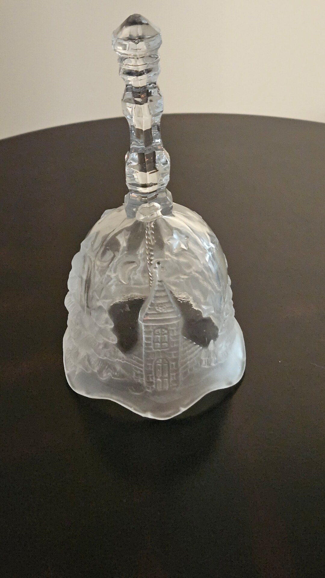 Vintage Frosted Crystal Holiday Bell, Winter Scene - Etsy