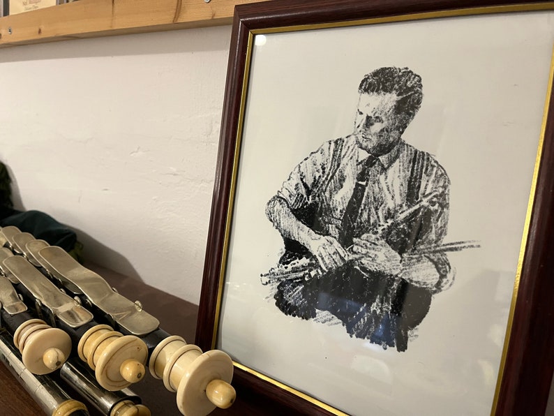 Uilleann Pipes Kunstdruck: Leo Rowsome Bleistiftzeichnung Wandkunst ...