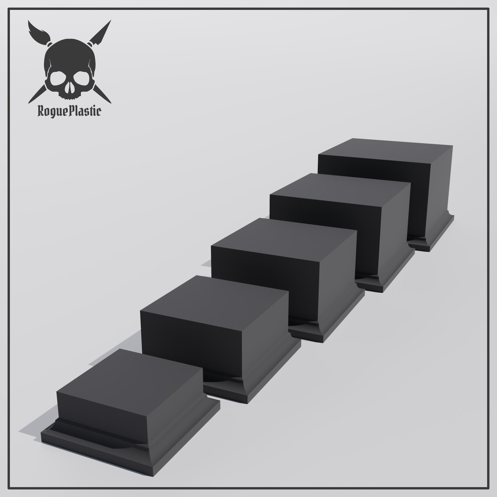 Square Base Elevated Display Stands Plinths for Miniatures & Scale ...