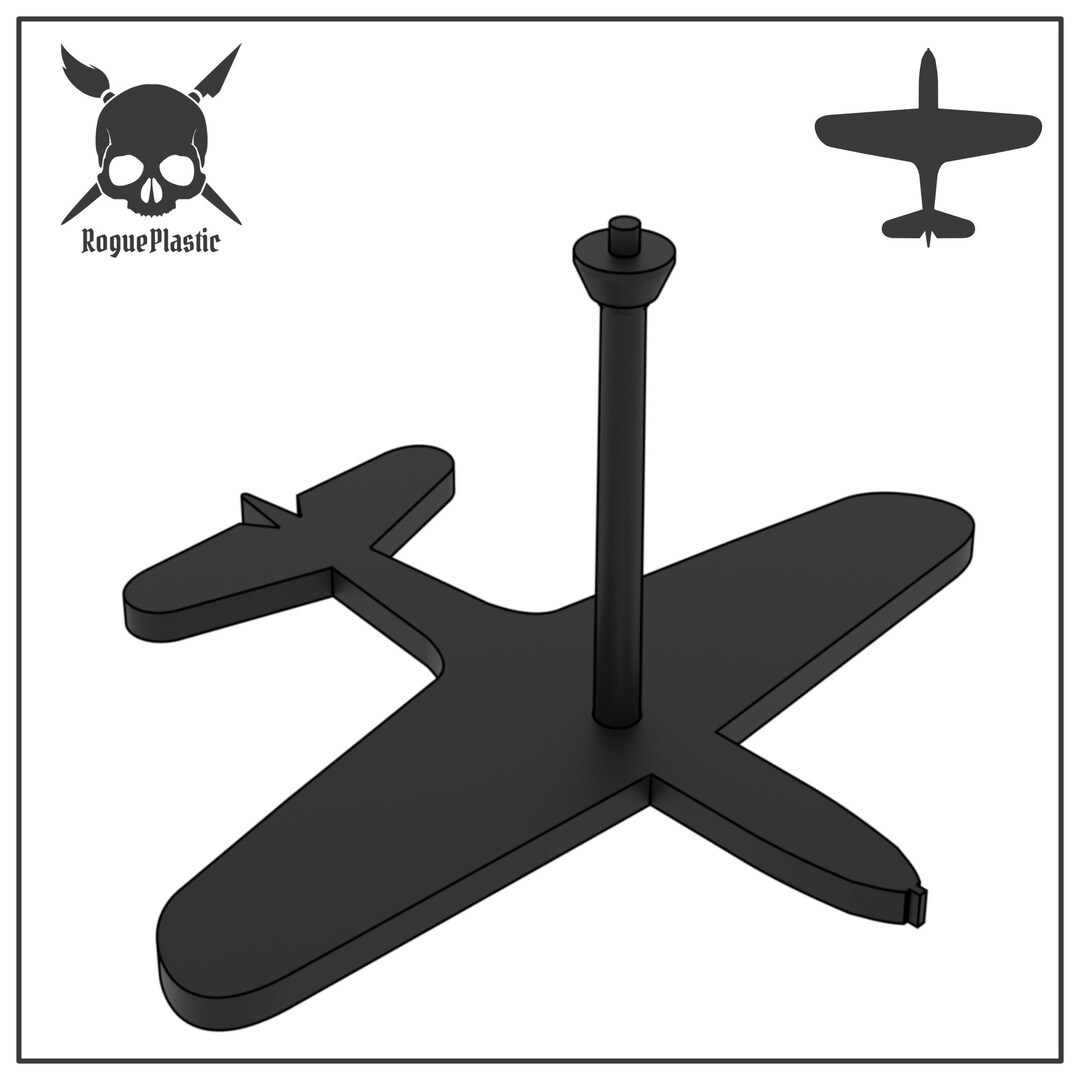 Scale Model Airplane Flight Stand With Silhouette Base - Bell P-39 ...