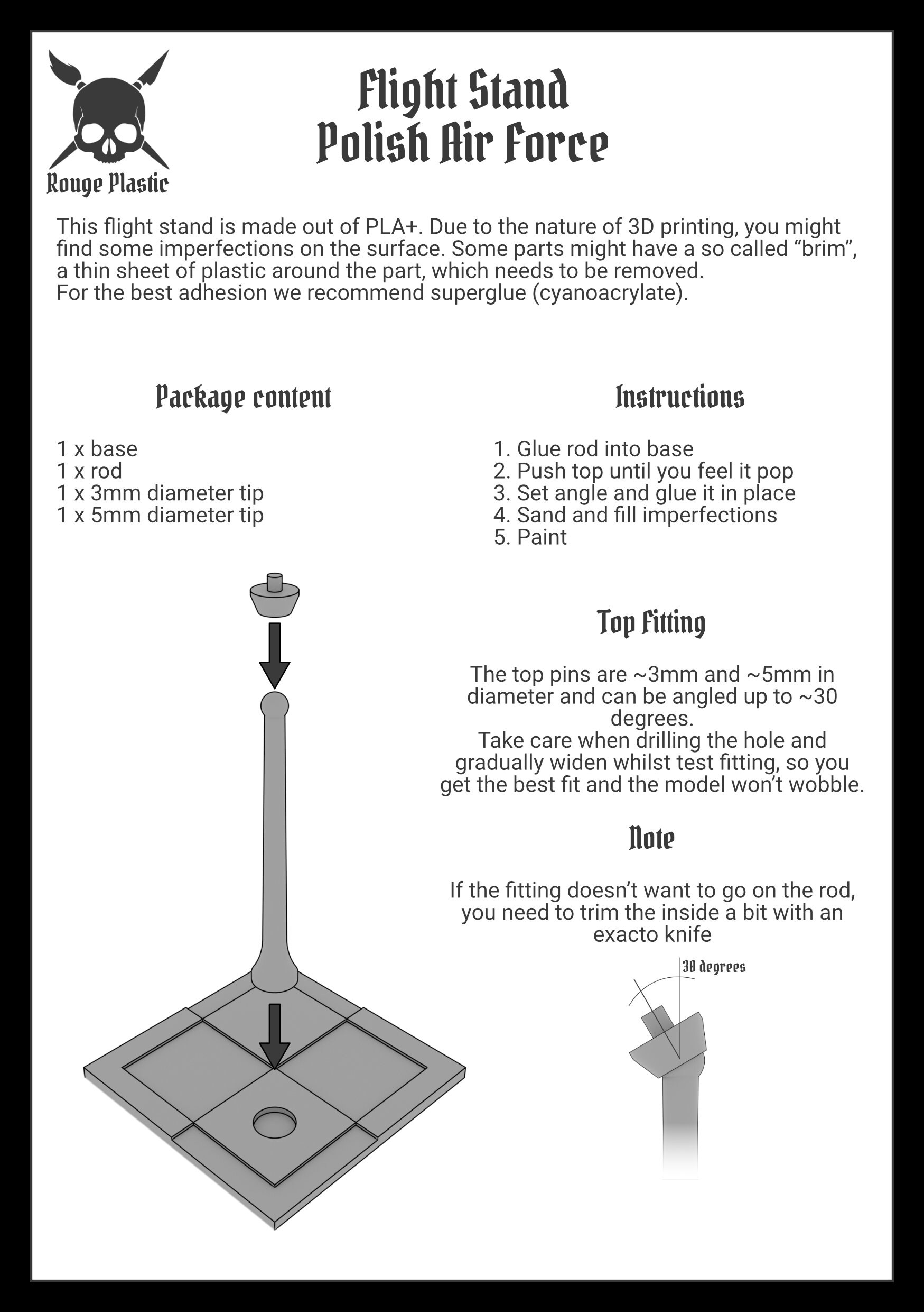 Scale Model Airplane Flight Stand With Roundel Base Polish Air Force - Etsy
