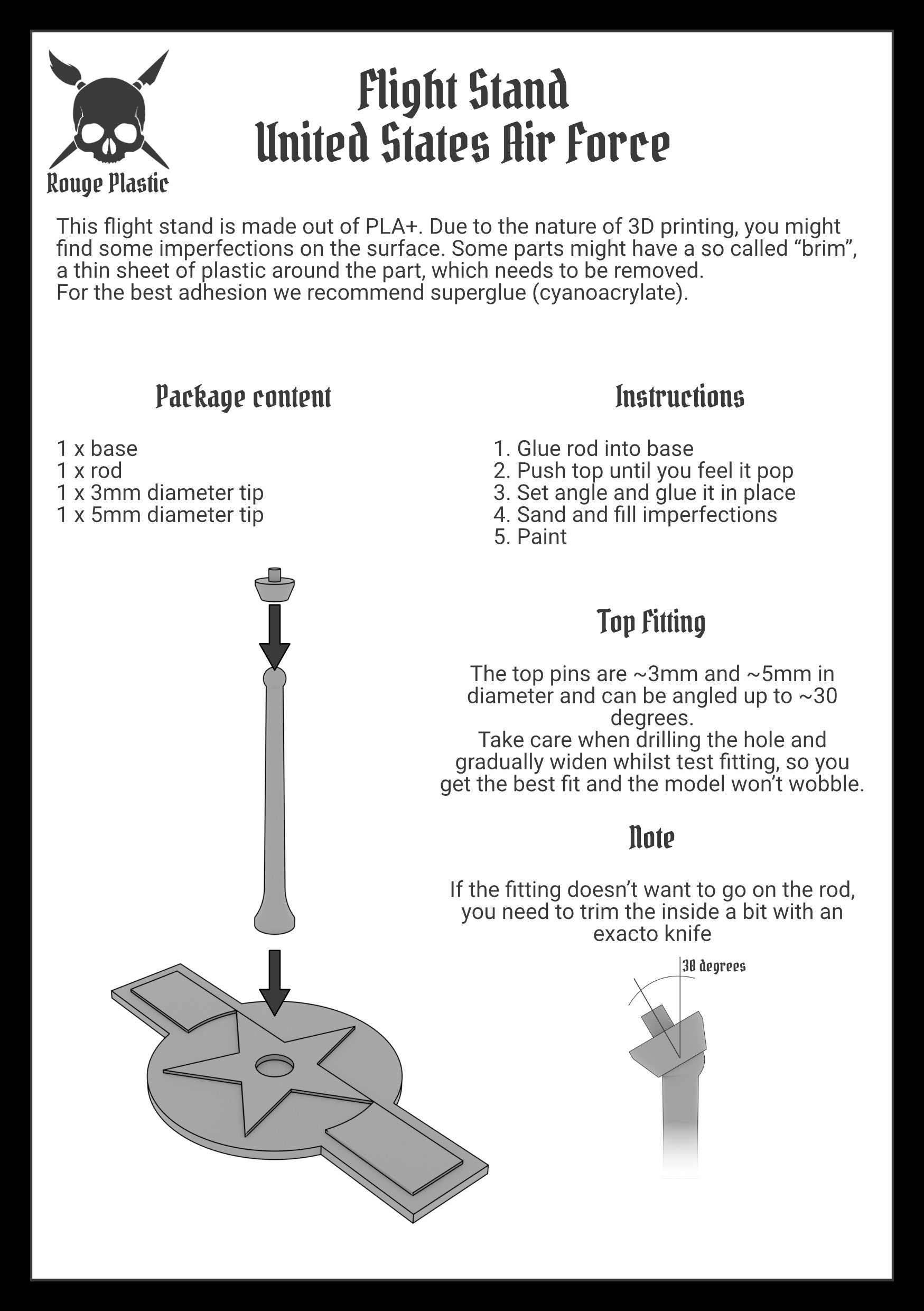 Scale Model Airplane Flight Stand With Roundel Base United States Air ...