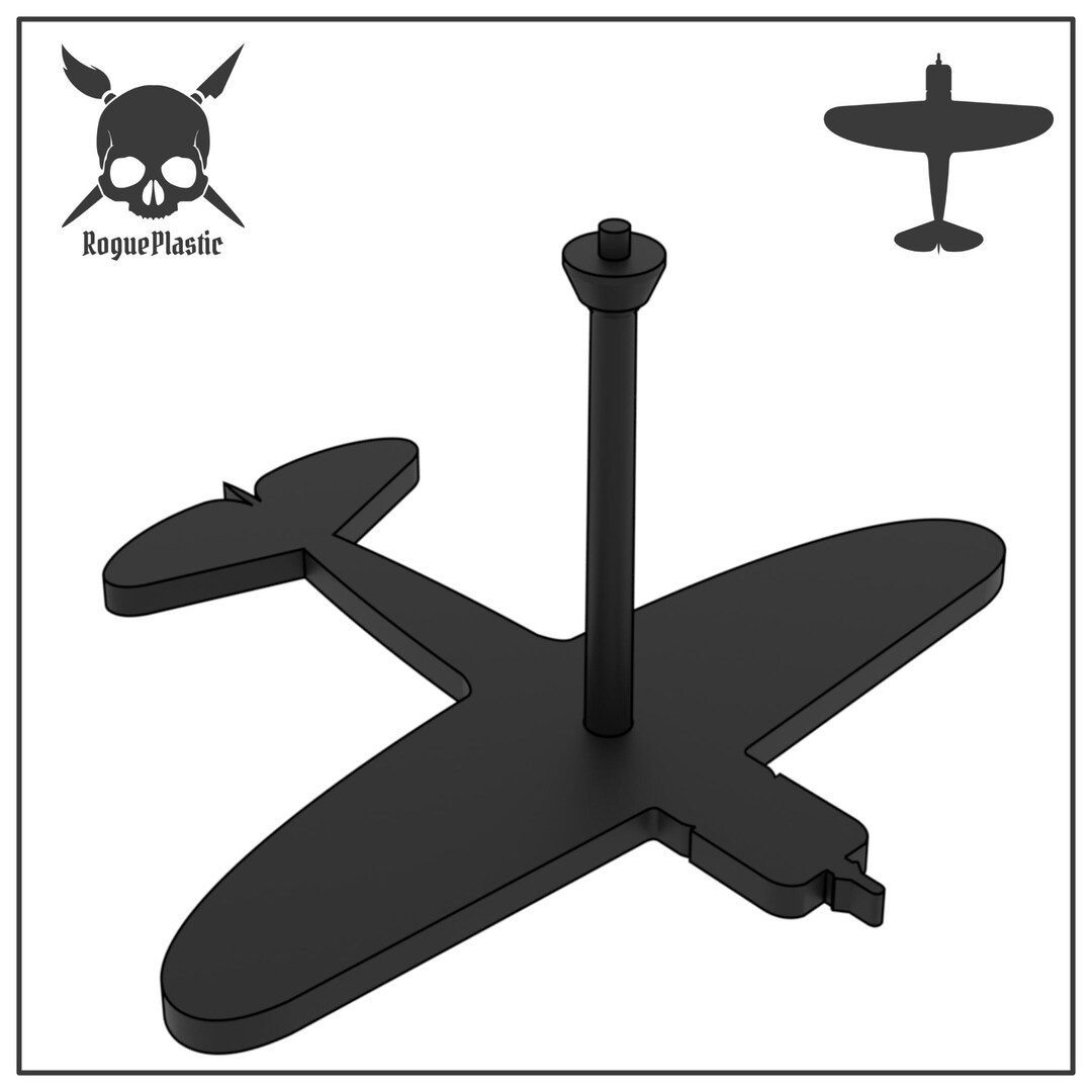 Scale Model Airplane Flight Stand With Silhouette Base - Republic P-47 ...