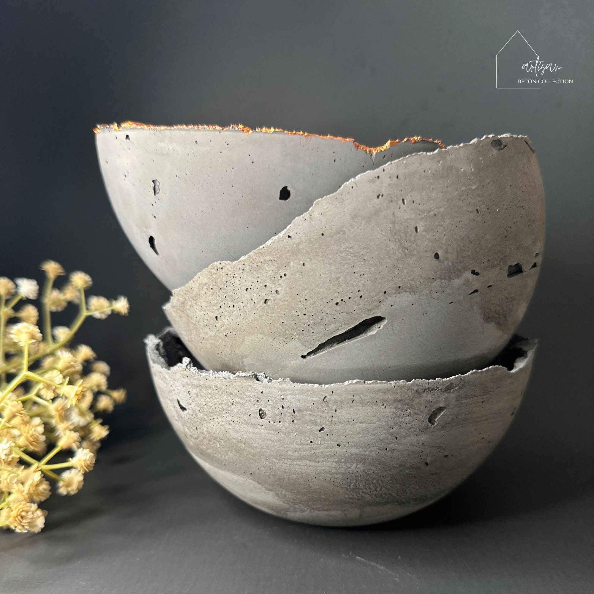 Artisans Lava Stone Diffuser Bowl Handmade Concrete Bowl With Lava ...