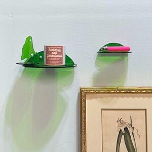 Cute Little Green Frog Figurine on A Lily Pad, or Single Lily Pad Shelf ...