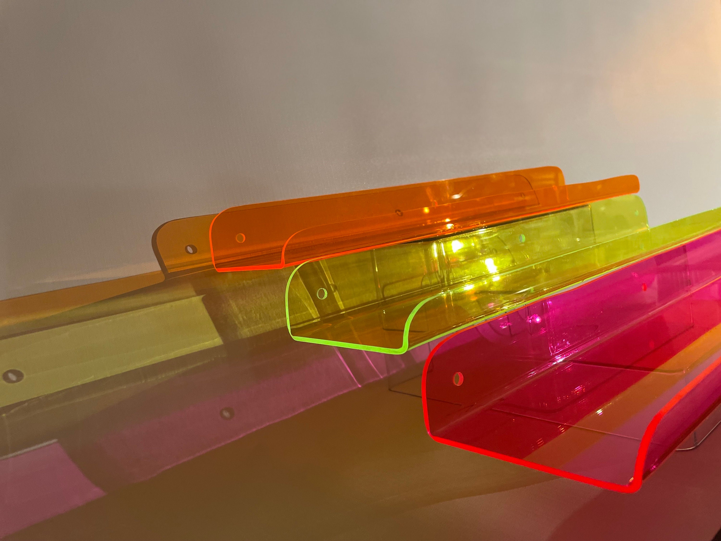 Uv Reactive Neon Acrylic 3 Shelf Set Colors: Neon Pink, Neon Green ...