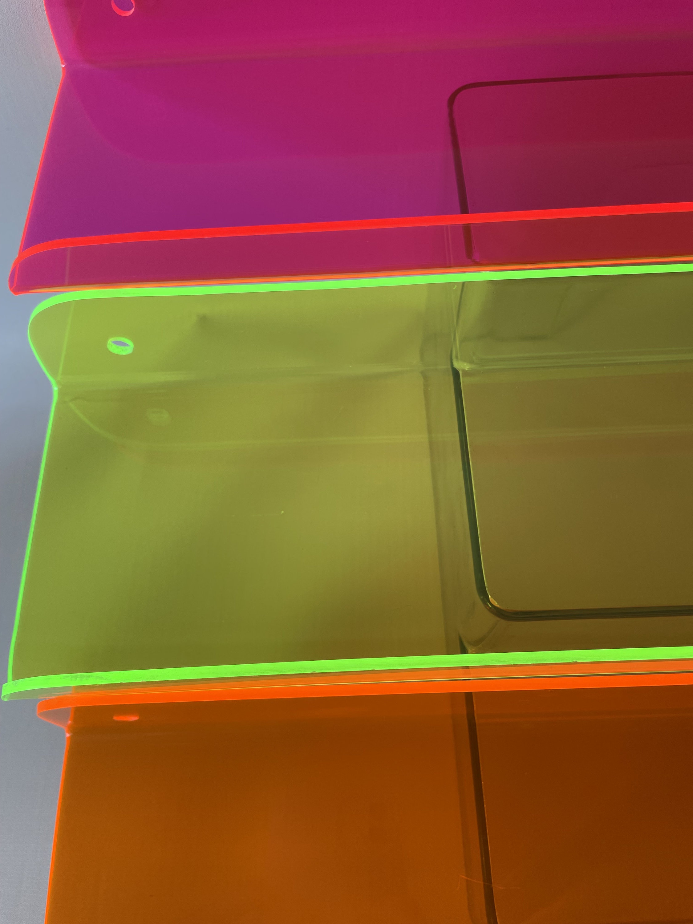Uv Reactive Neon Acrylic 3 Shelf Set Colors: Neon Pink, Neon Green ...