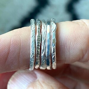 Fine Silver Stacker Rings Set of 5 Size 6.5 Mix and Match - Etsy