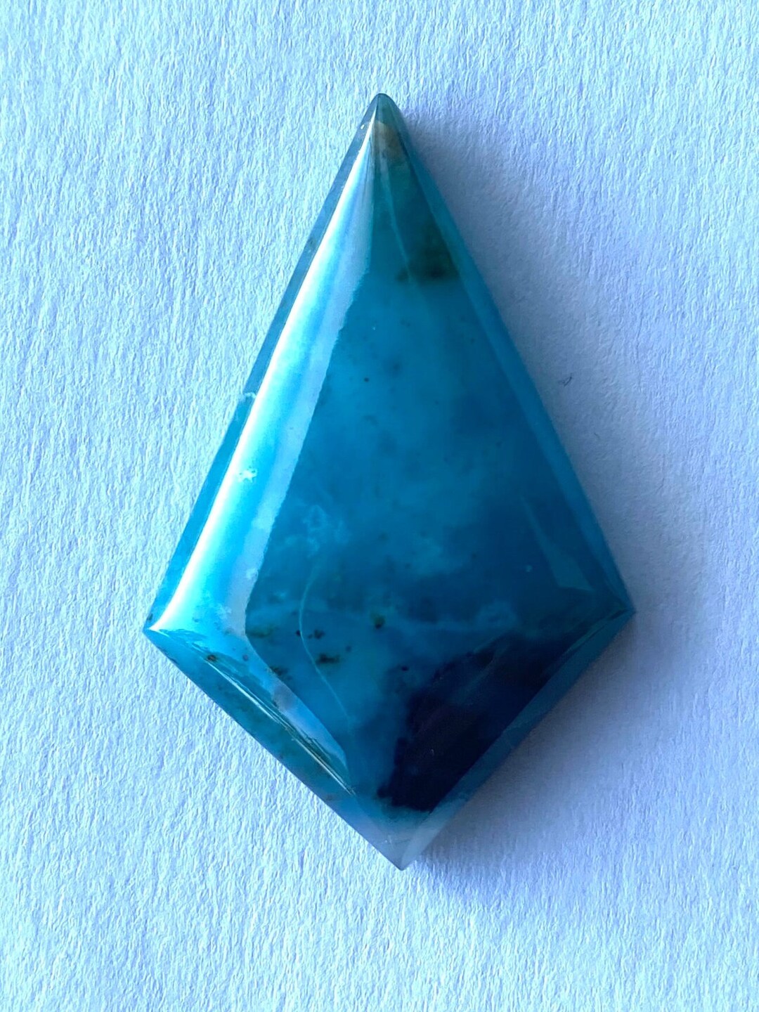Beautiful Greenish Blue Kite Shape Needles Blue Gem Silica Cabochon ...