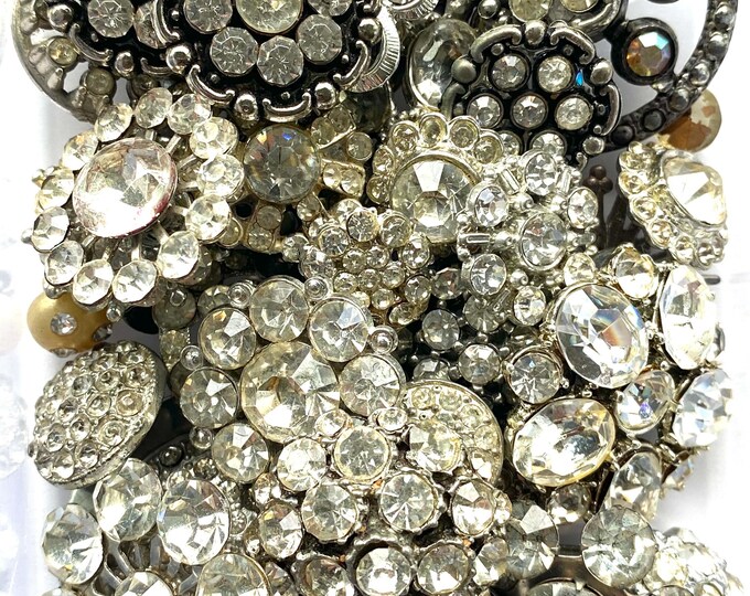 Vintage Rhinestone Buttons Metal and Glass so Sparkly Lot of 40 - Etsy