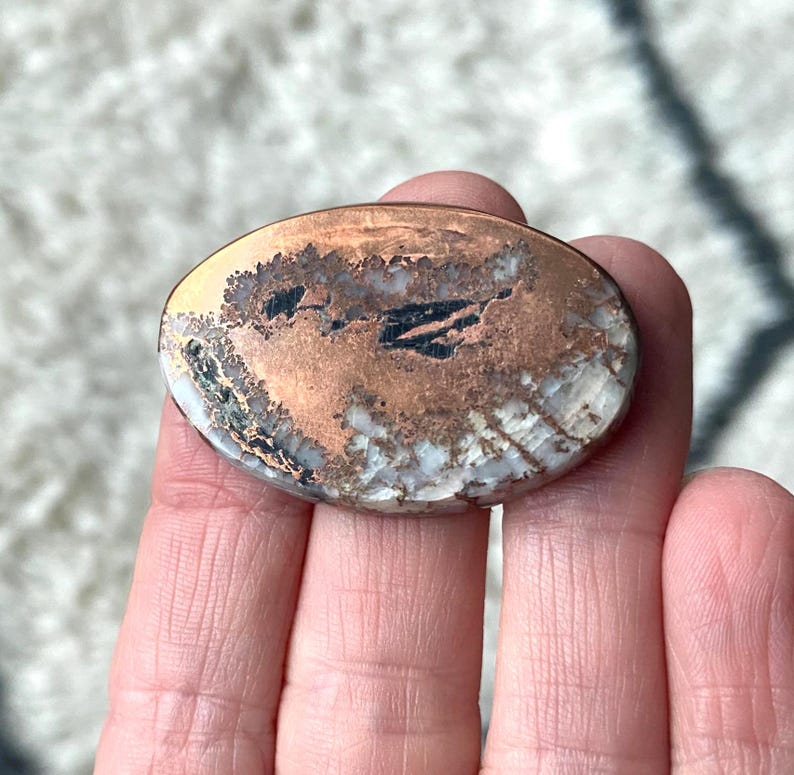 Native Copper With Quartz Cabochon From Michigan, 42x27mm - Etsy