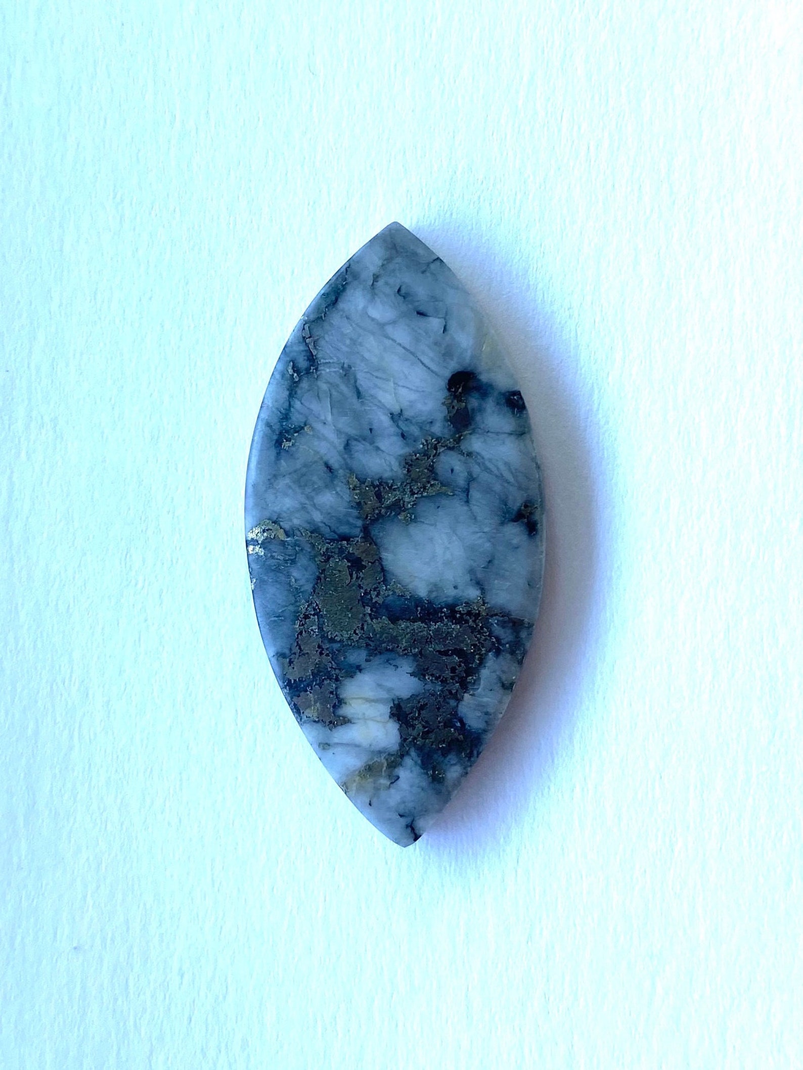 Josephine's Crown Quartz With Pyrite Natural American Cabochon 34x16mm ...