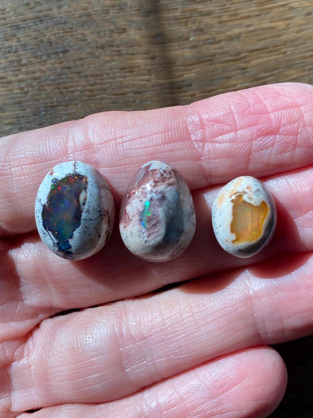 Mexican Cantera Opals, Group of Three, 17x13mm (largest) - Etsy