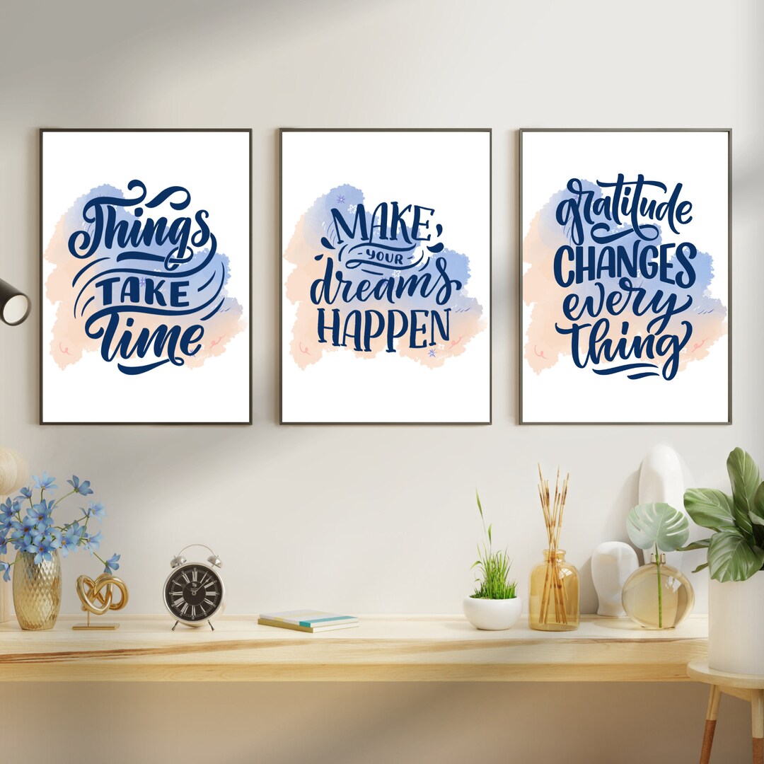 Set of 3 Positive Quote Printable Counselor Wall Art Psychology Quote ...