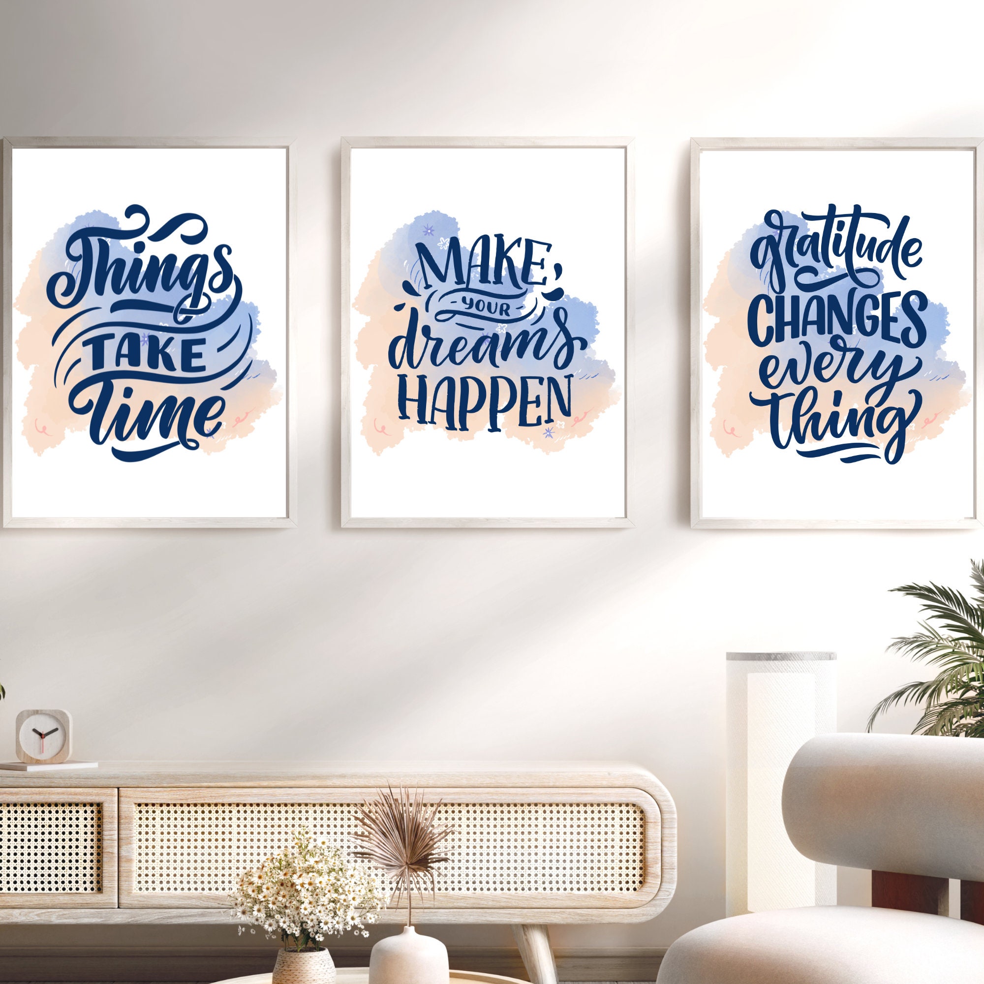 Set of 3 Positive Quote Printable Counselor Wall Art Psychology Quote ...