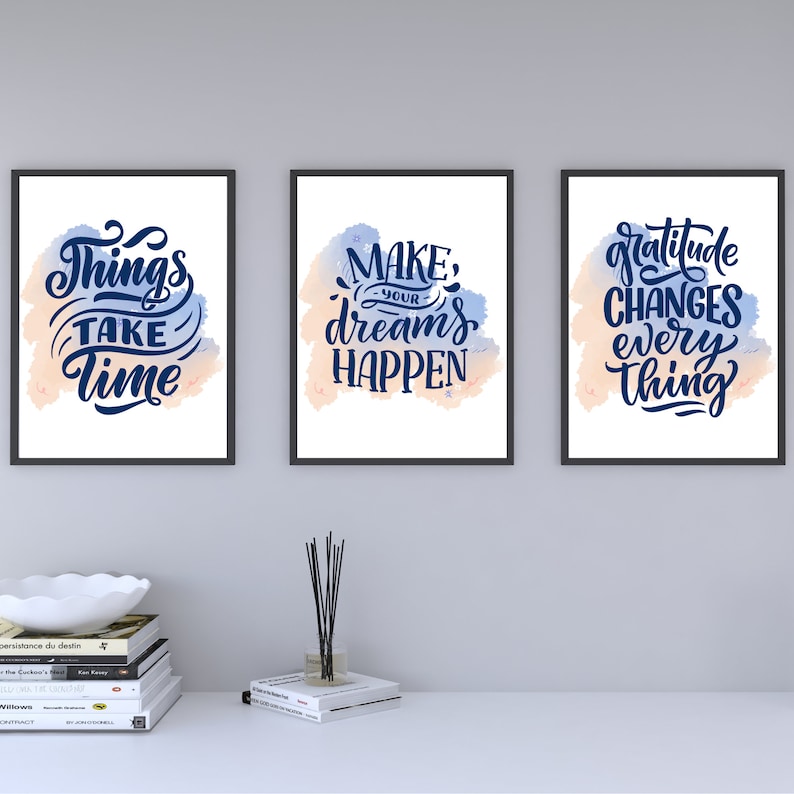 Set of 3 Positive Quote Printable Counselor Wall Art Psychology Quote ...