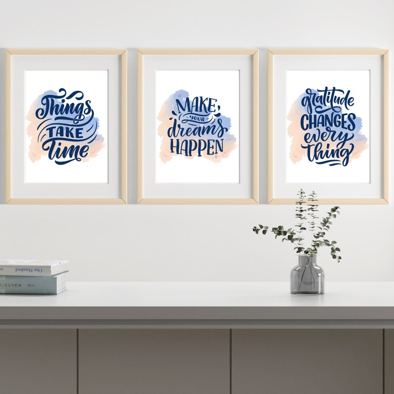 Set of 3 Positive Quote Printable Counselor Wall Art Psychology Quote ...