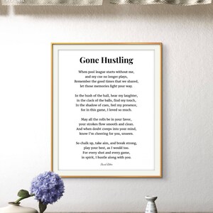 Memorial Pool Player Poem | Billiards Remembrance Art (digital Download ...